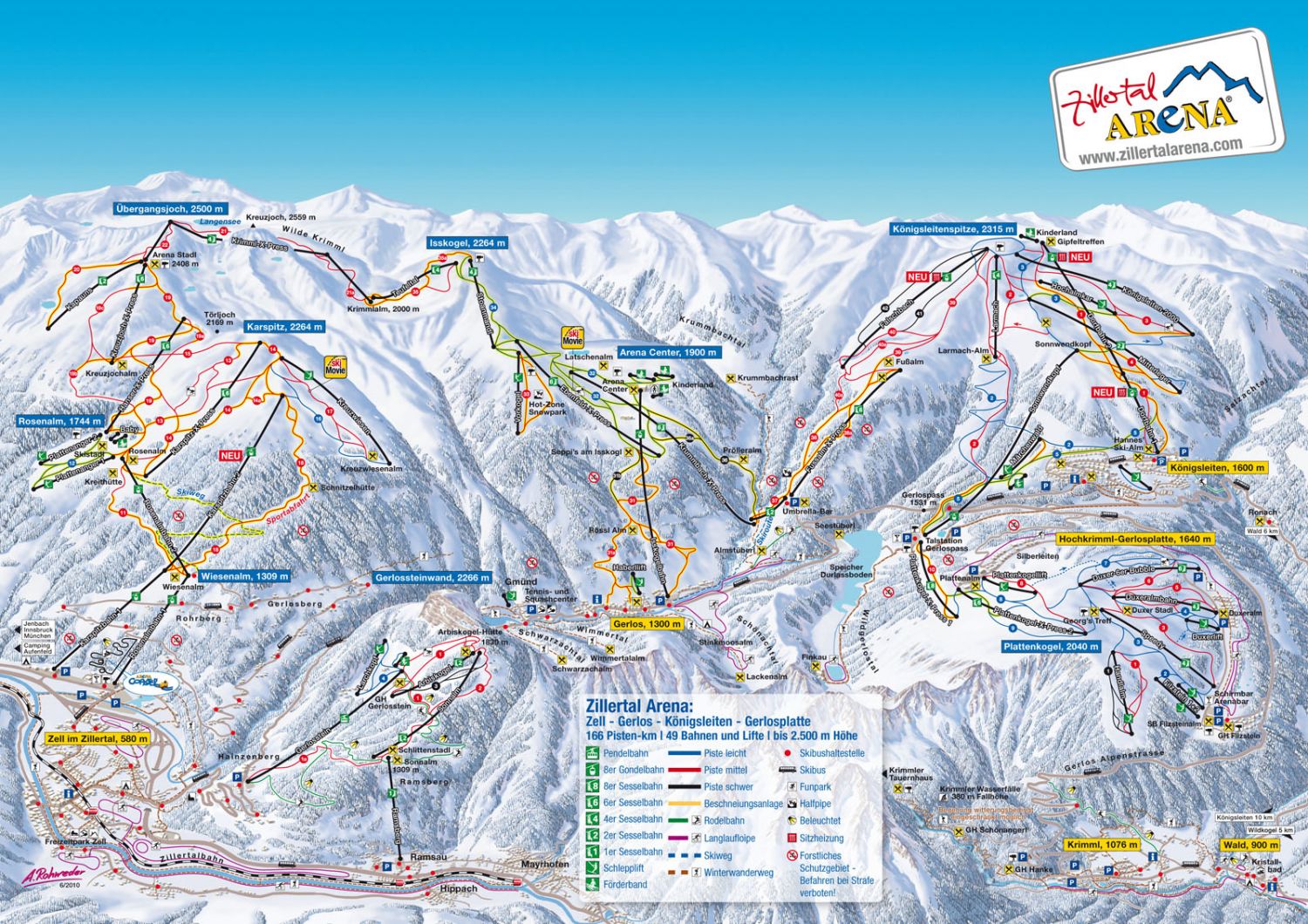 Skisport.dk - pistekort fra Zillertal
