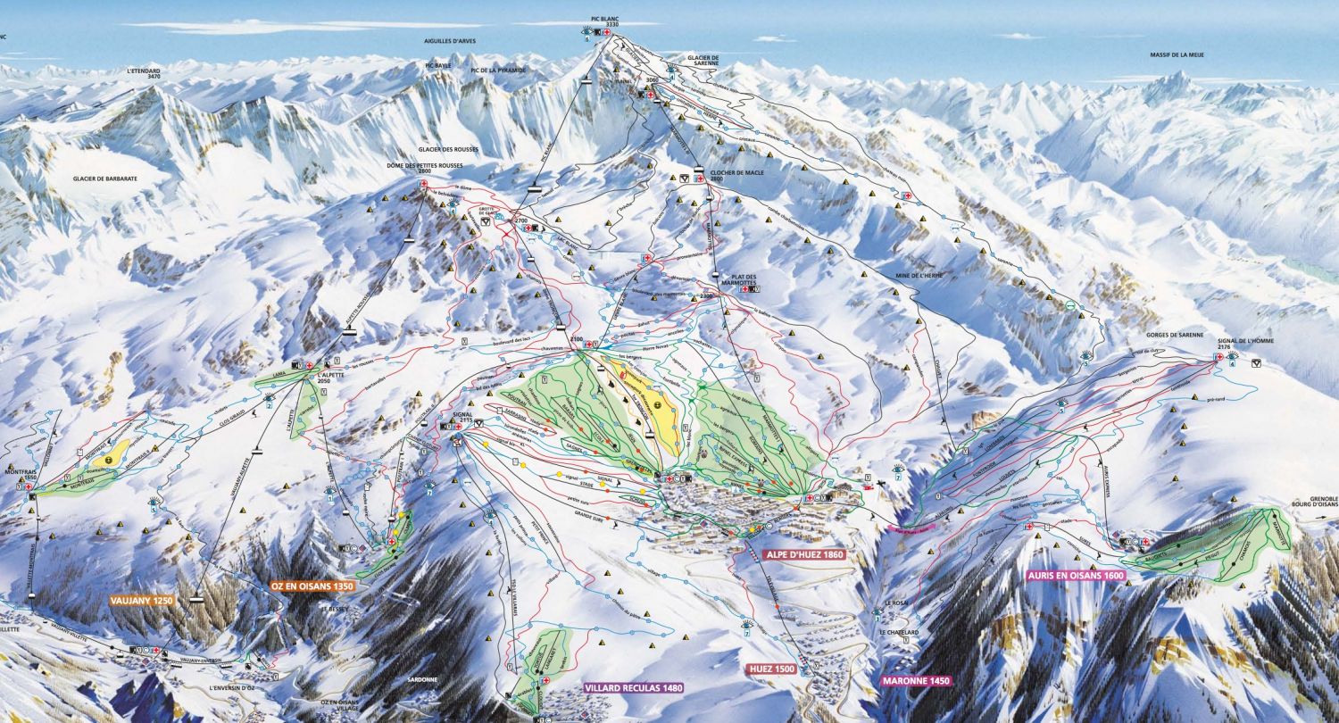 Pistekort fra Alpe d´Huez - Se det nyeste her - Skisport.dk